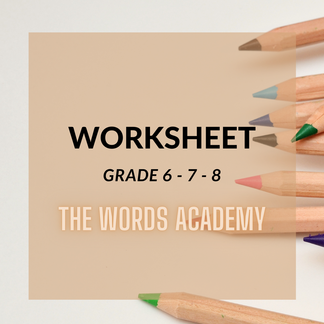 Comprehension, Analysis and Creative Tasks – THE WORDS ACADEMY